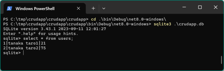 .NET8 + SQLiteで簡易DBアプリケーション作成 – note2self