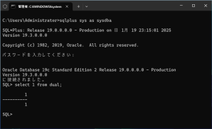 WindowsServer2025+Oracle19c環境構築 – note2self